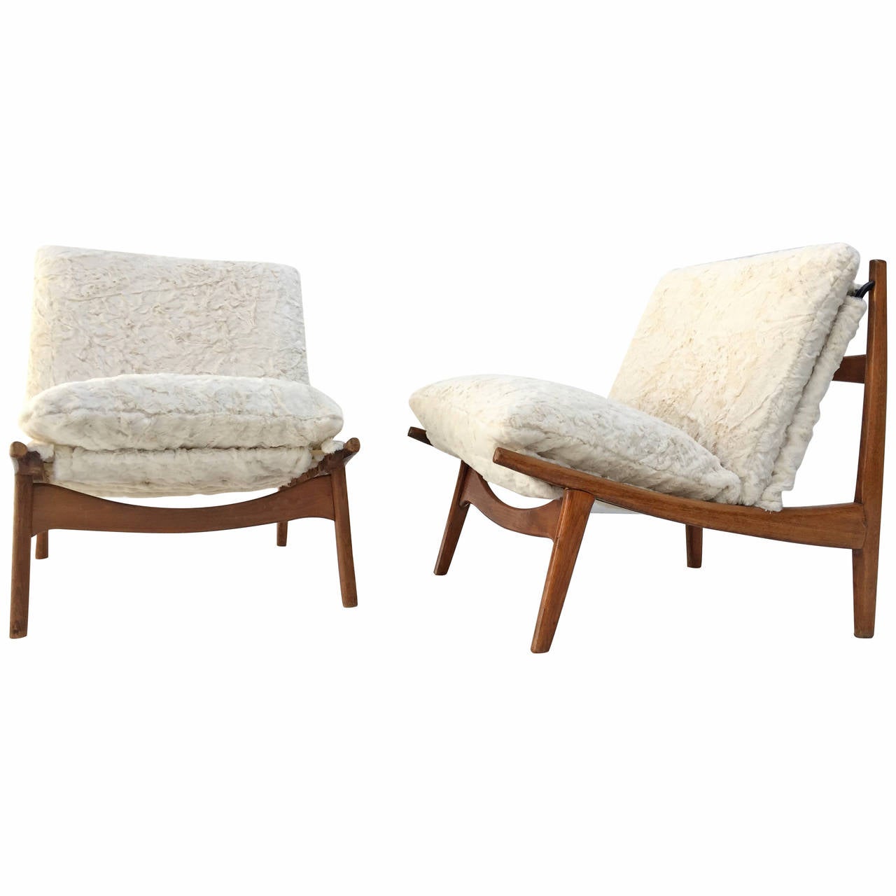 Stunning Organic Form '790' Lounge Chairs by J.A Motte for Steiner ...