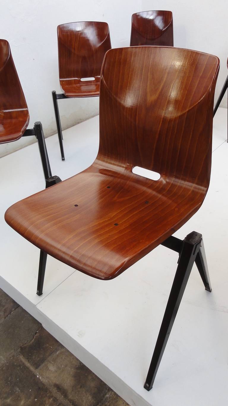 12 Galvanitas S22 Stackable and Linkable Compass Legged Chairs at 1stDibs