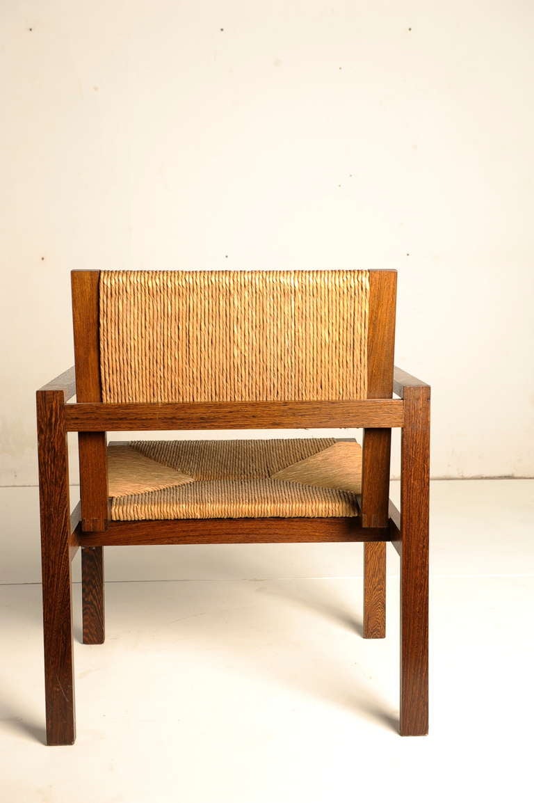 Wenge and rush cord chair by Hein Stolle for 't Spectrum circa 1965 at ...