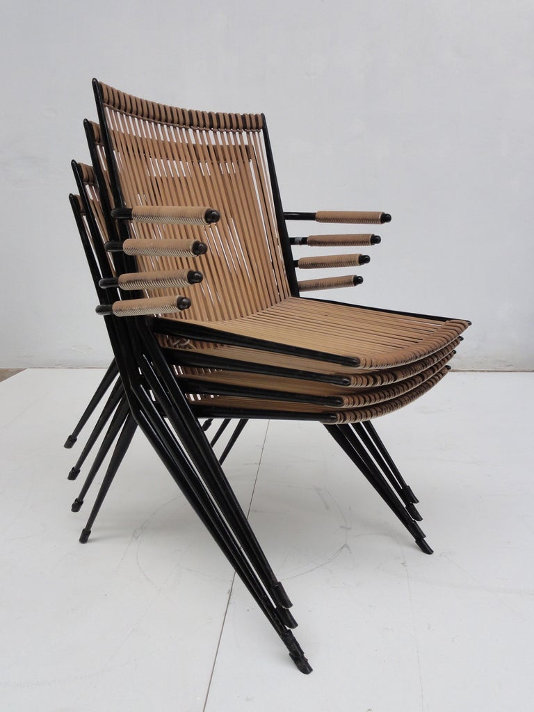 French 50's plastic corded (outdoor) easy chairs at 1stDibs