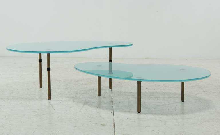 Pair Kidney Shaped Enzo Mari Tables at 1stDibs