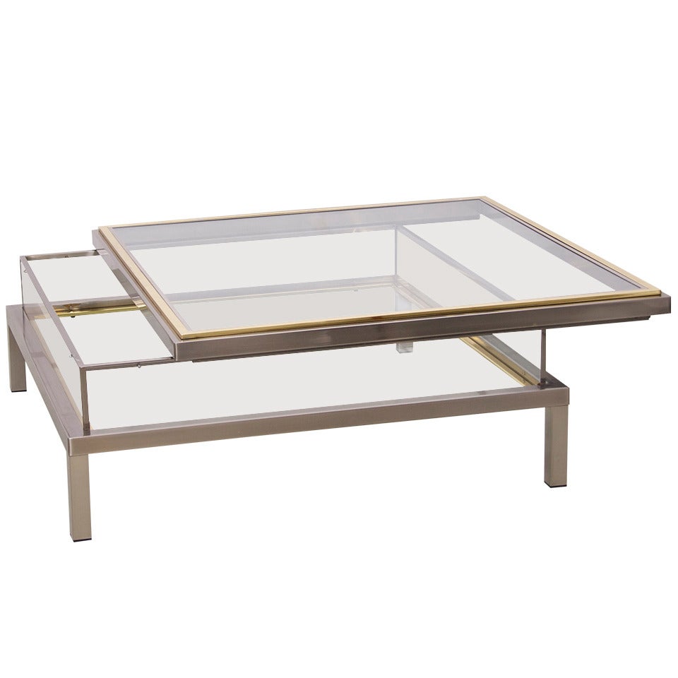 Maison Jansen Sliding Glass Top Table at 1stDibs