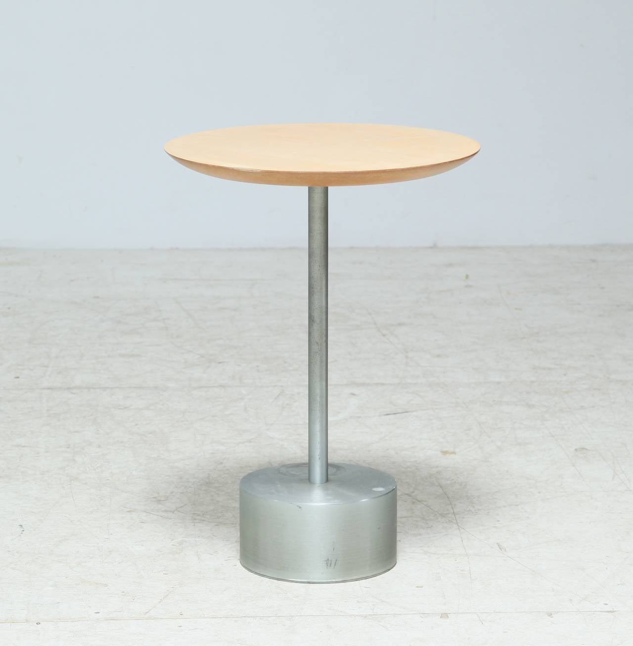 Aluminium and Birch Side Table at 1stDibs