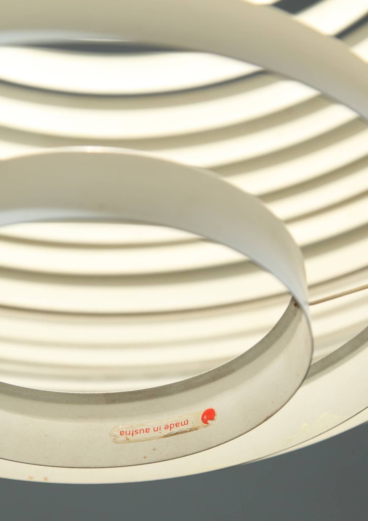 White Moon Lamp with Metal Louvre Rings at 1stDibs