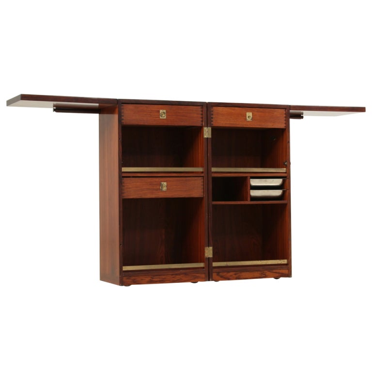 Foldable Console Unit in Rosewood For Sale at 1stDibs