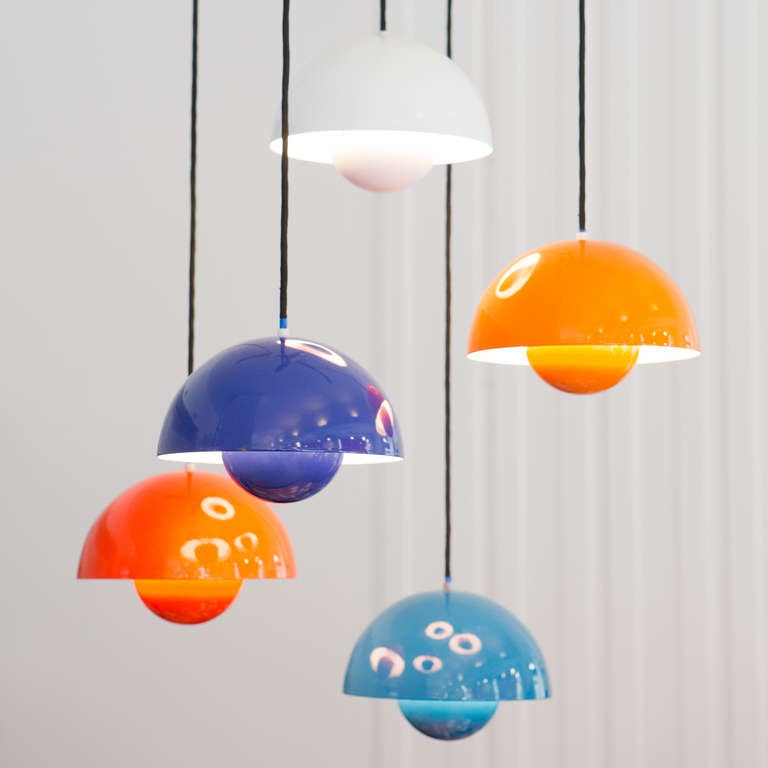 Set of 5 Verner Panton Flower Pot Lamps at 1stDibs