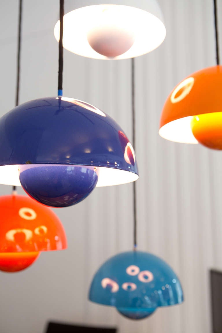 Set of 5 Verner Panton Flower Pot Lamps at 1stDibs