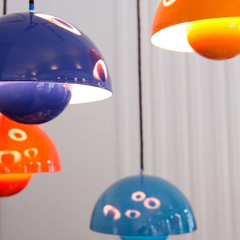 Set of 5 Verner Panton Flower Pot Lamps at 1stDibs