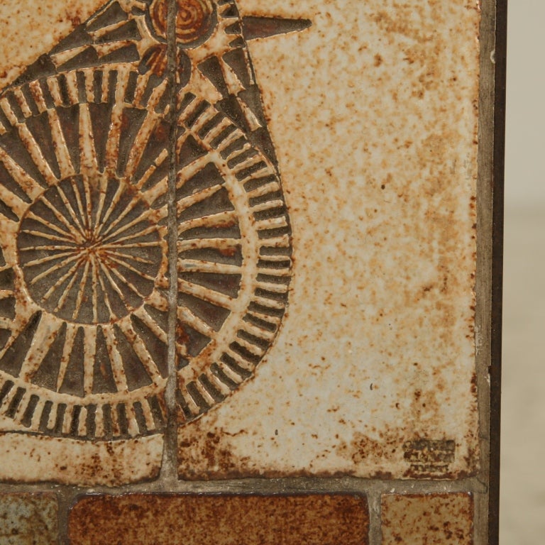 Roger Capron pair of signed side tables, France, 1950s For Sale at 1stDibs