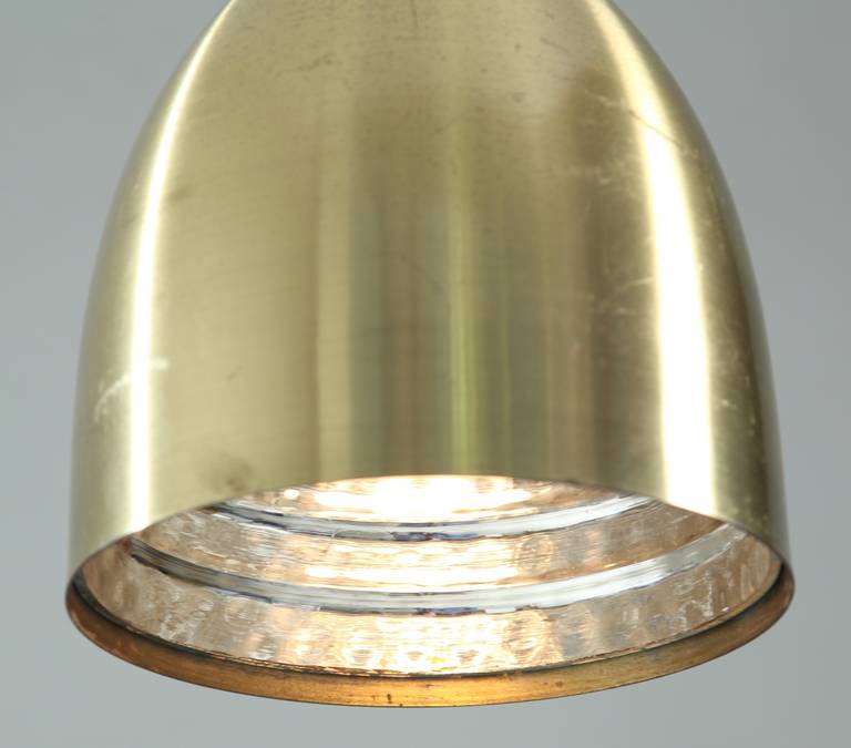 Pair of Brass 1950s Pendants with Mirrored Diffuser, Austria For Sale ...