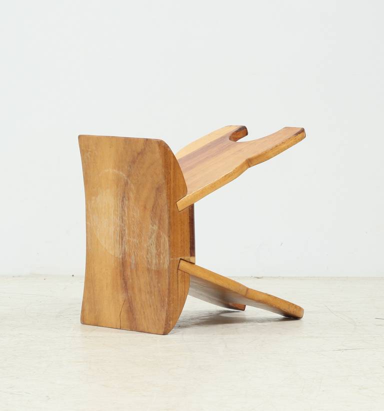 Don Shoemaker Stool in Tropical Wood with Original Label at 1stDibs
