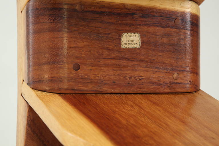 Don Shoemaker Stool in Tropical Wood with Original Label at 1stDibs