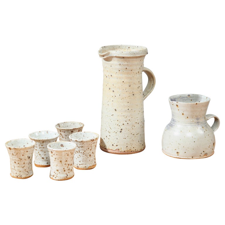 Gustave Tiffoche Ceramic Pitcher Set For Sale at 1stDibs | pitcher and ...