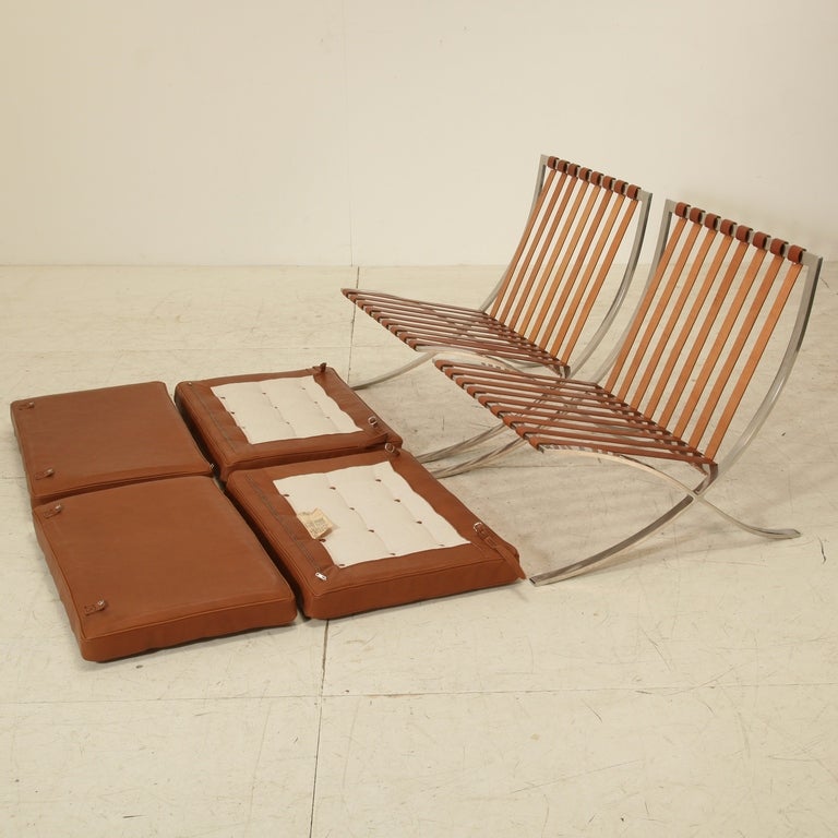 Pair original Barcelona chairs, 1st Knoll edition, 1950s For Sale at ...