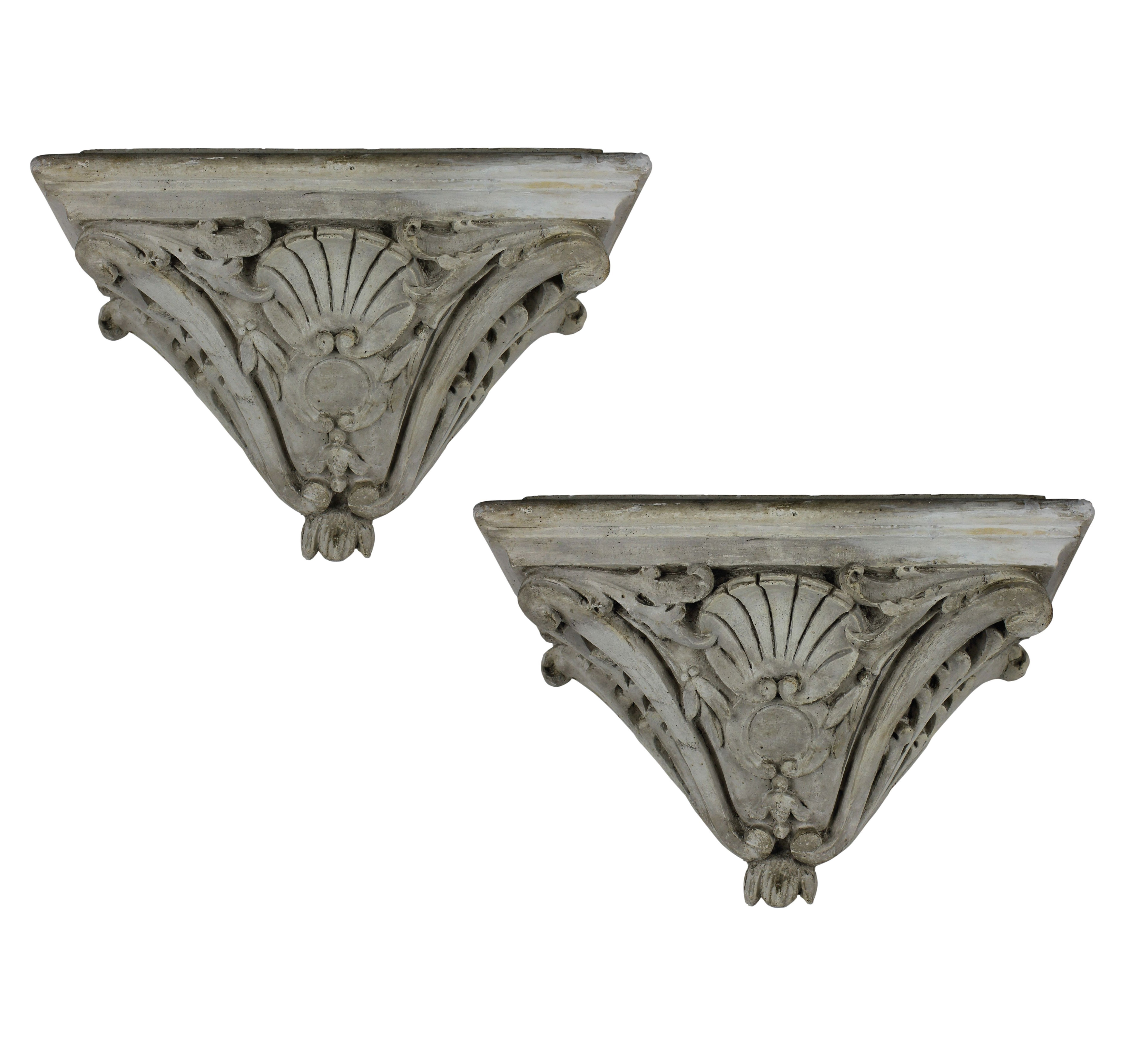 A Pair Of English 19th Century Plaster Wall Brackets at 1stDibs