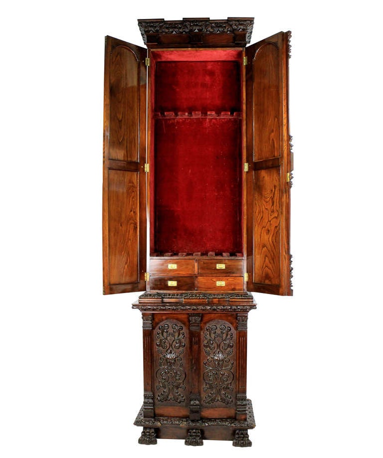 Exquisite Early 19th Century Irish Country House Gun Cabinet at 1stDibs