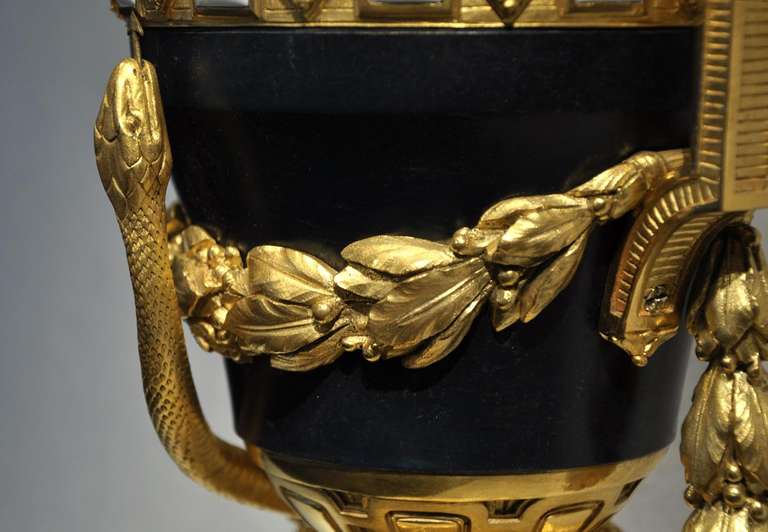 Exceptional Antique Clock with Snakes and Rotary Dials at 1stDibs