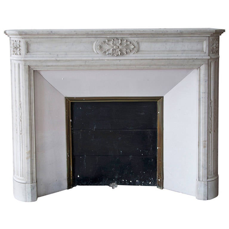Antique Louis XVI Style Fireplace with Round Corner at 1stDibs