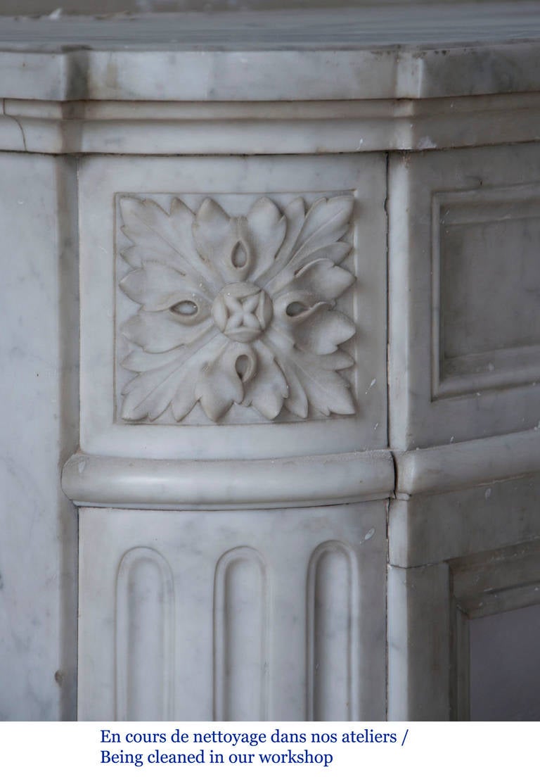 Antique Louis XVI Style Fireplace with Round Corner at 1stDibs