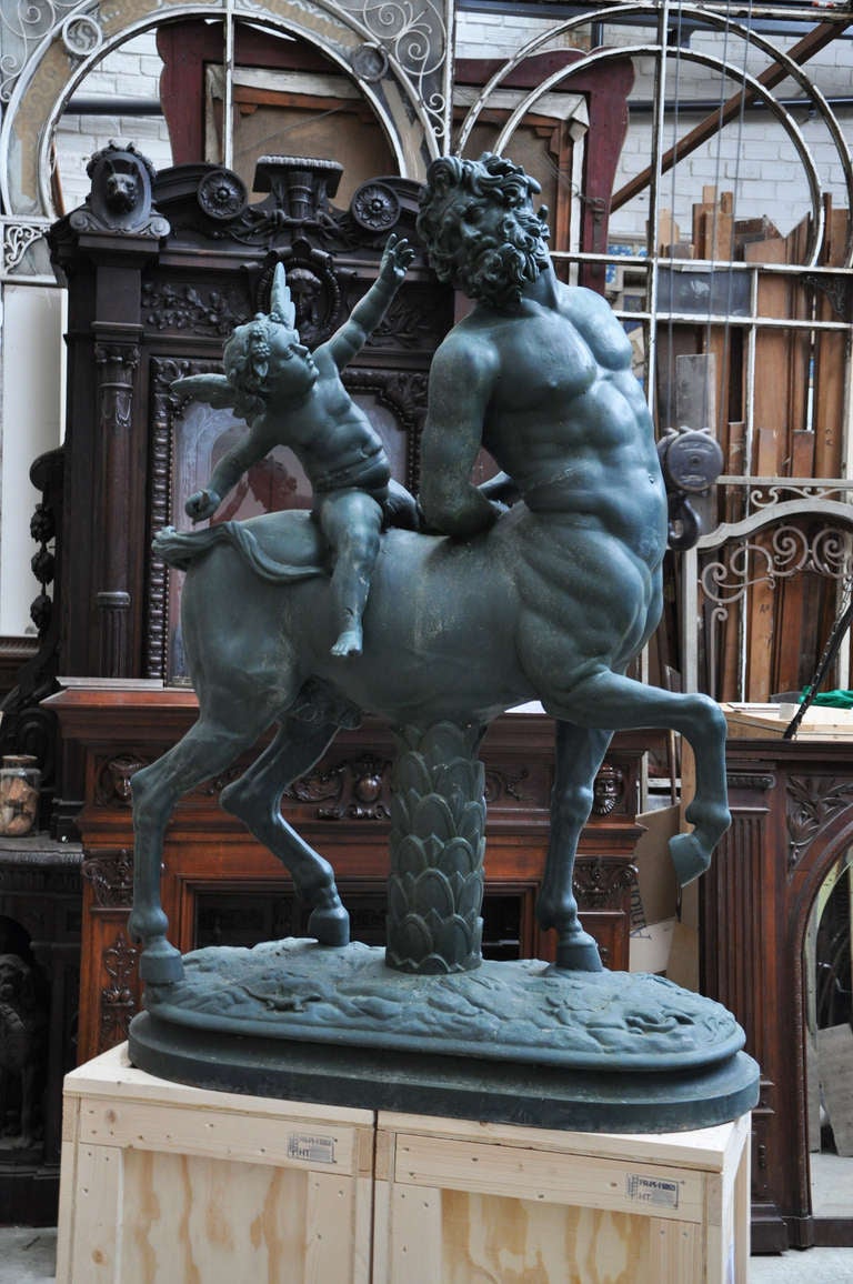 The Centaur And Cupid 19th Century Cast Iron Statue For Sale At 1stdibs