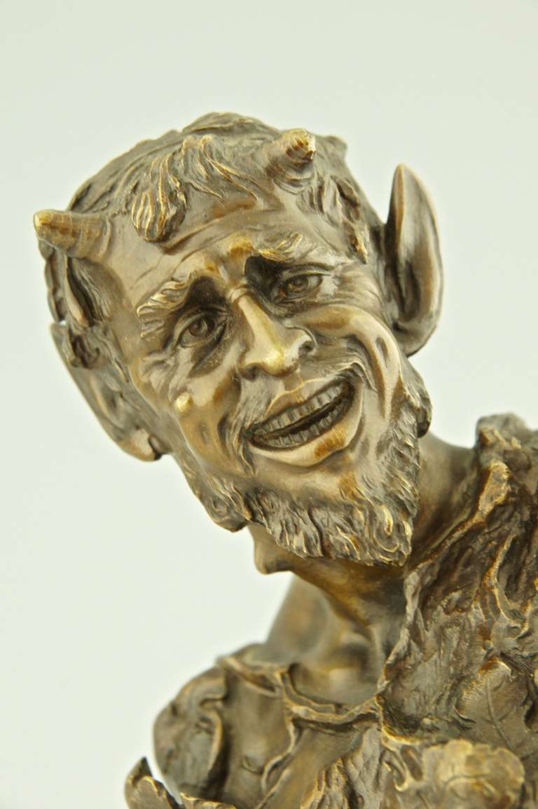 Antique bronze of a satyr. at 1stDibs
