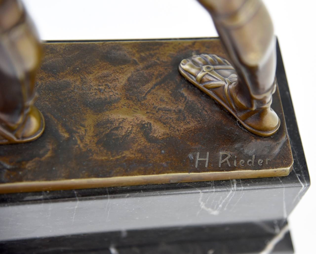 Antique Bronze Sculpture of a Roman Warrior by H. Rieder, Germany 1920 ...