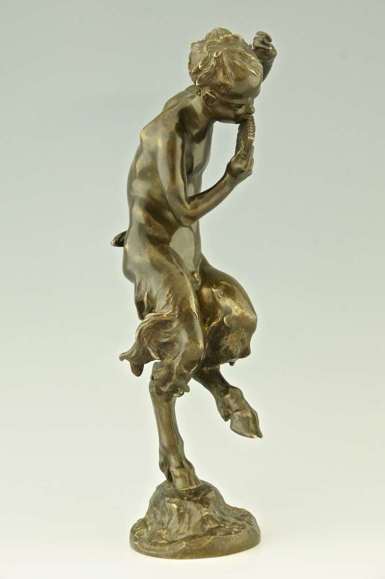 Antique Bronze Sculpture of a Dancing Satyr by Jules Jacques Labatut 1880 at 1stdibs