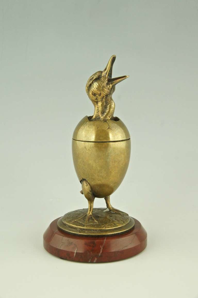 Antique Bronze Toothpick Holder in the Shape of a Little Duck, France ...