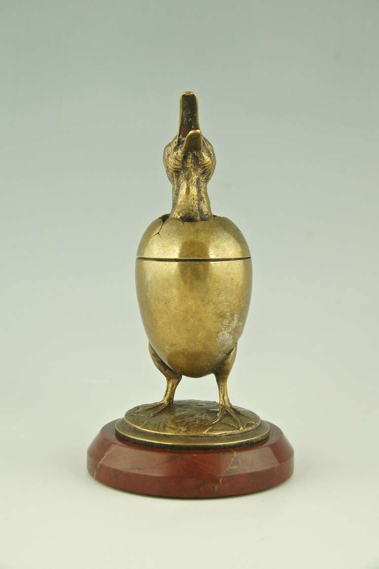 Antique Bronze Toothpick Holder in the Shape of a Little Duck, France ...