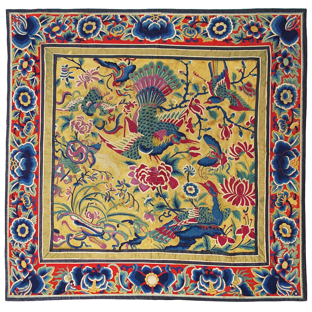 19th Century Chinese Embroided Silk Panel at 1stDibs