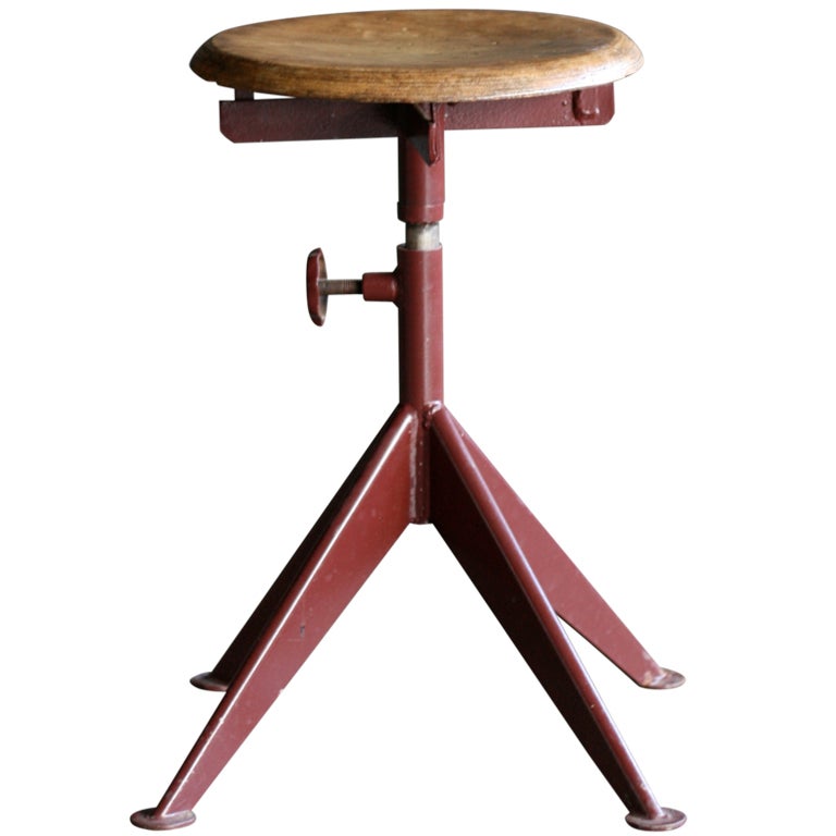 Adjustable stool, Ateliers Jean Prouvé at 1stDibs