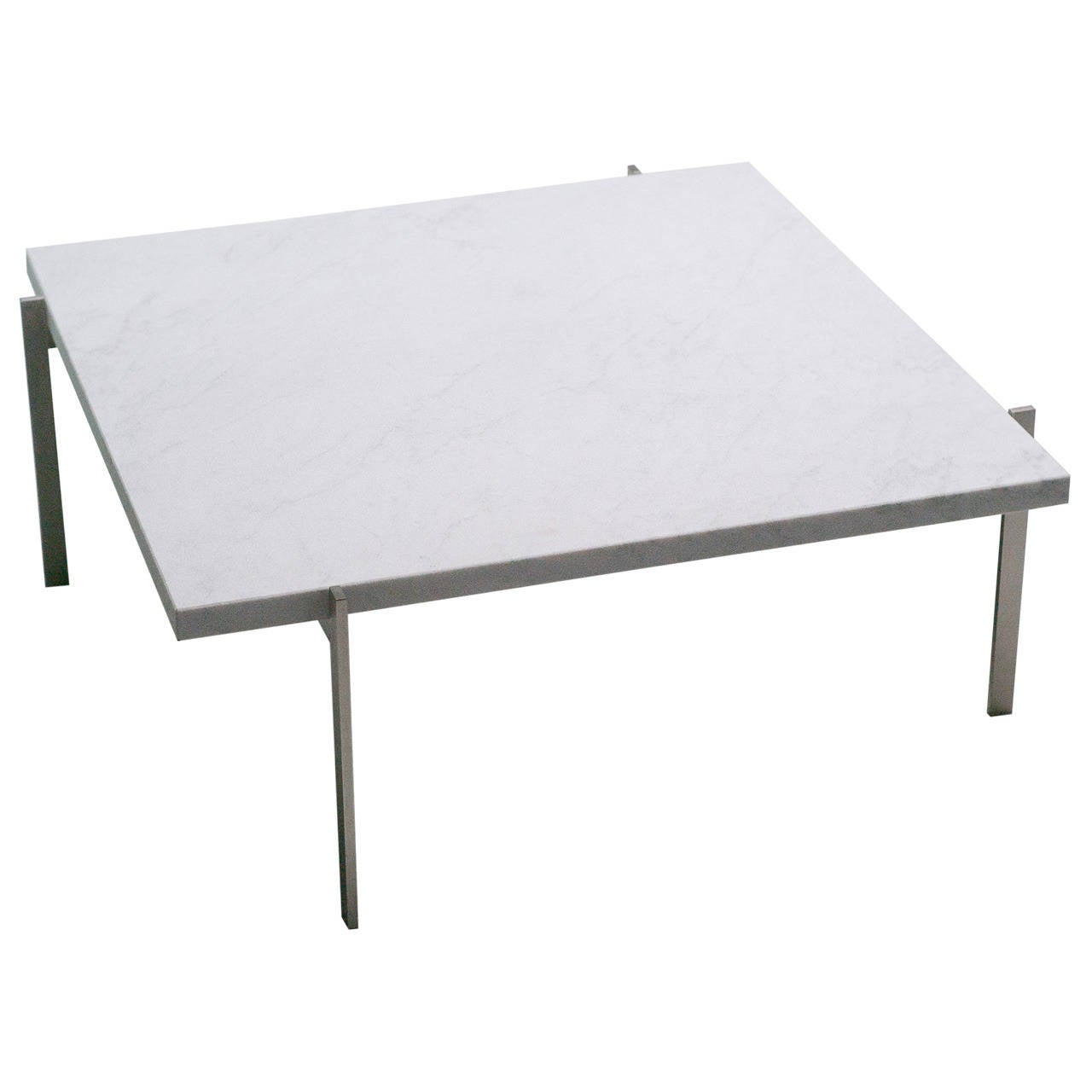 PK 61 Table by Poul Kjaerholm in flintrolled marble at 1stDibs