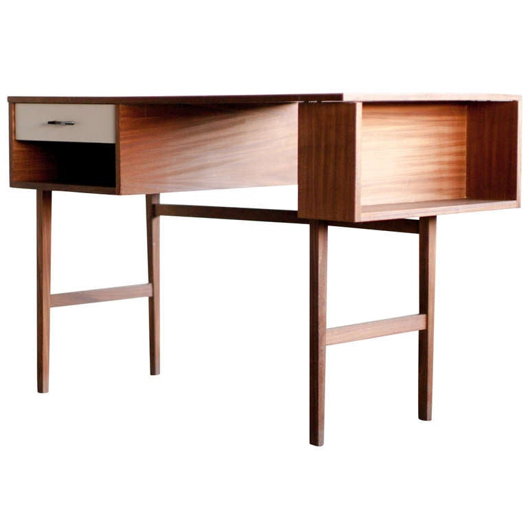 Simple, Geometric Dutch Desk in Teak at 1stDibs