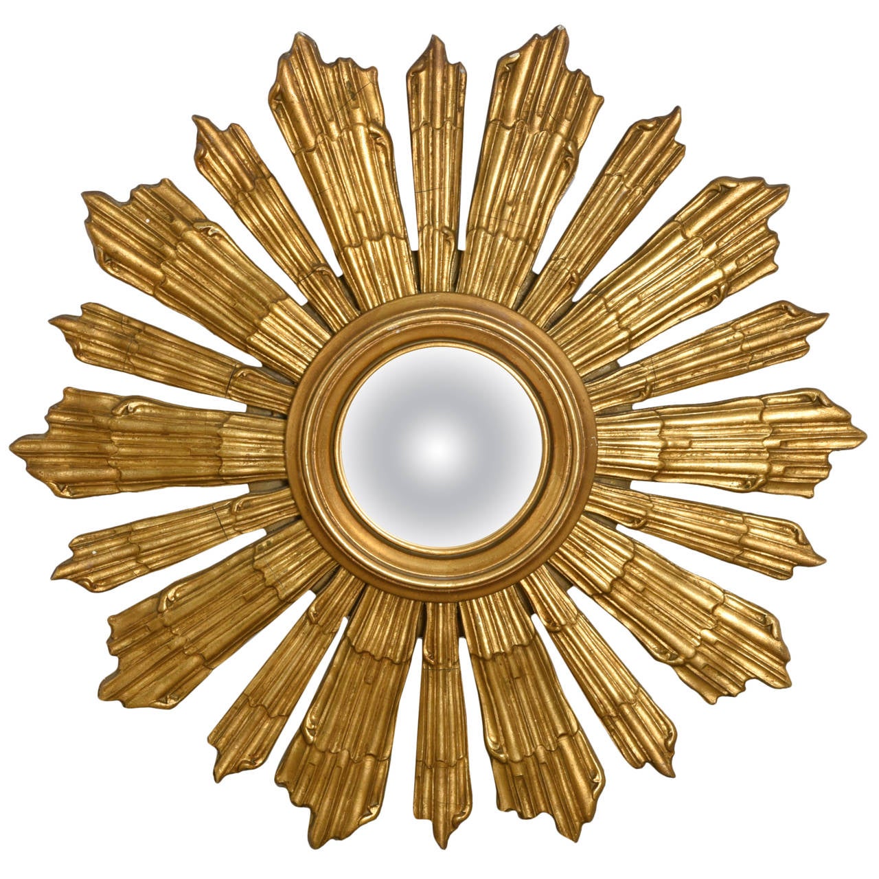 Italian Wooden Gold Gilt Sunburst Mirror at 1stDibs