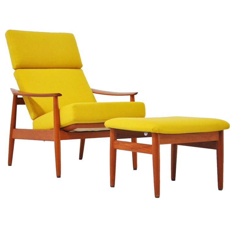 Arne Vodder Cado Lounge Chair and Foot Stool 1962 at 1stDibs