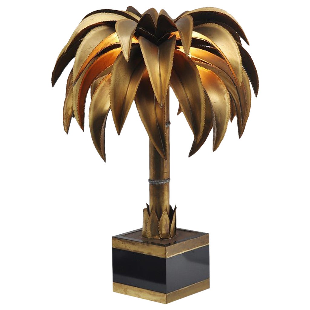 Maison Jansen Palm Tree Lamp, France 1970 at 1stDibs