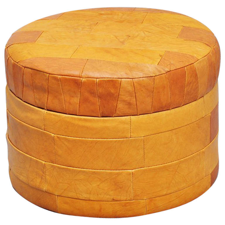 De Sede Storage Poof in natural Patchwork Leather, 1970 at 1stDibs