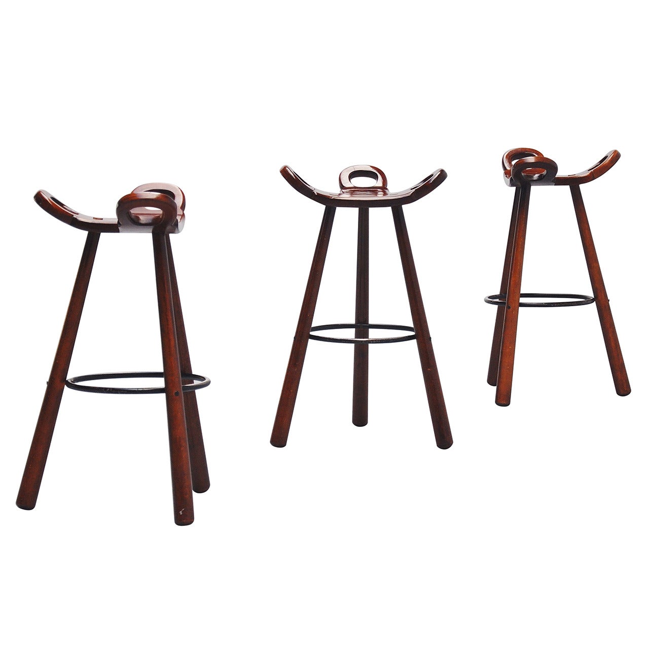 Set of Three Spanish Brutalist Stools, Marbella, 1970 at 1stDibs