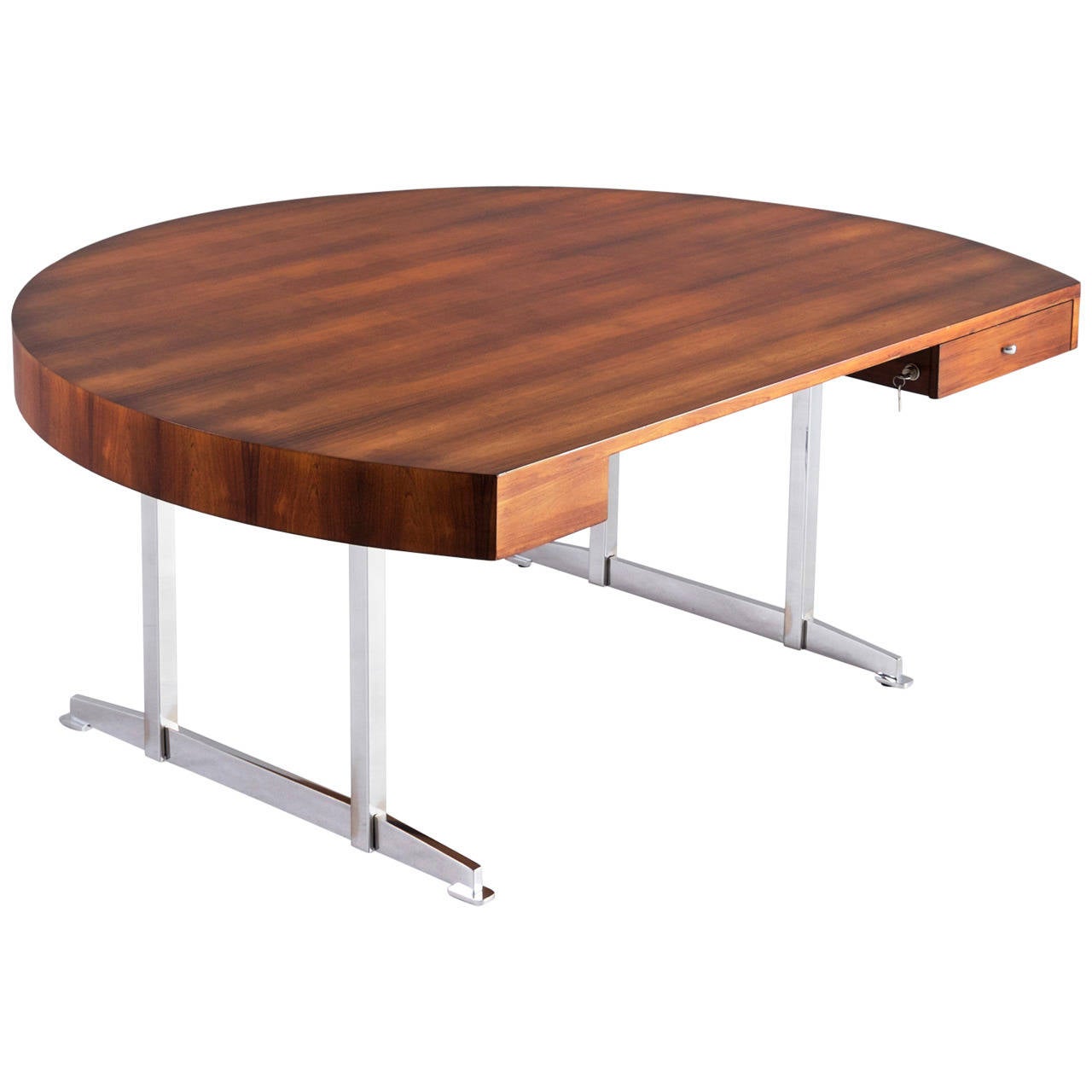 Highly Rare Rounded Rosewood Writing Desk For Sale at 1stDibs