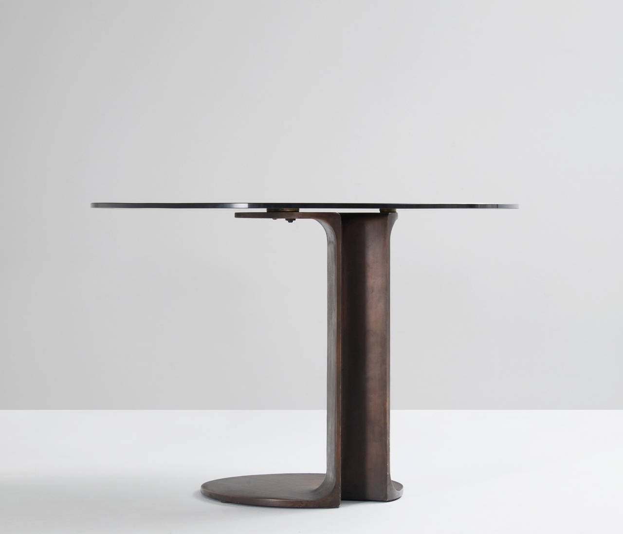 Tobia Scarpa Sculptural Table in Bronze and Glass For Sale at 1stDibs