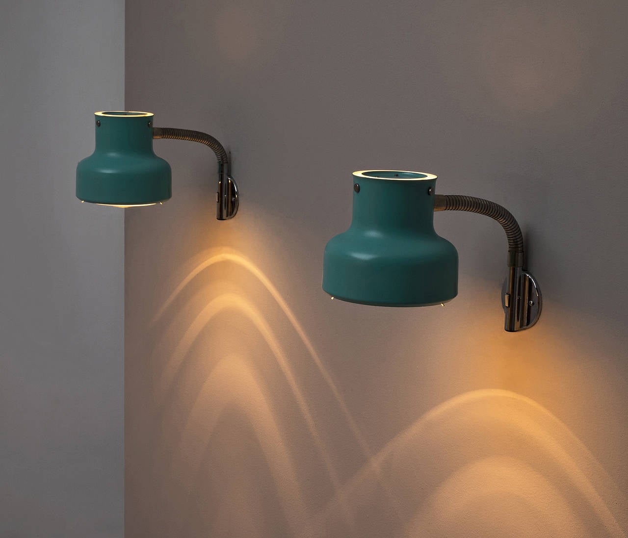 Large Set of Swedish Turquoise Wall Lights For Sale at 1stDibs