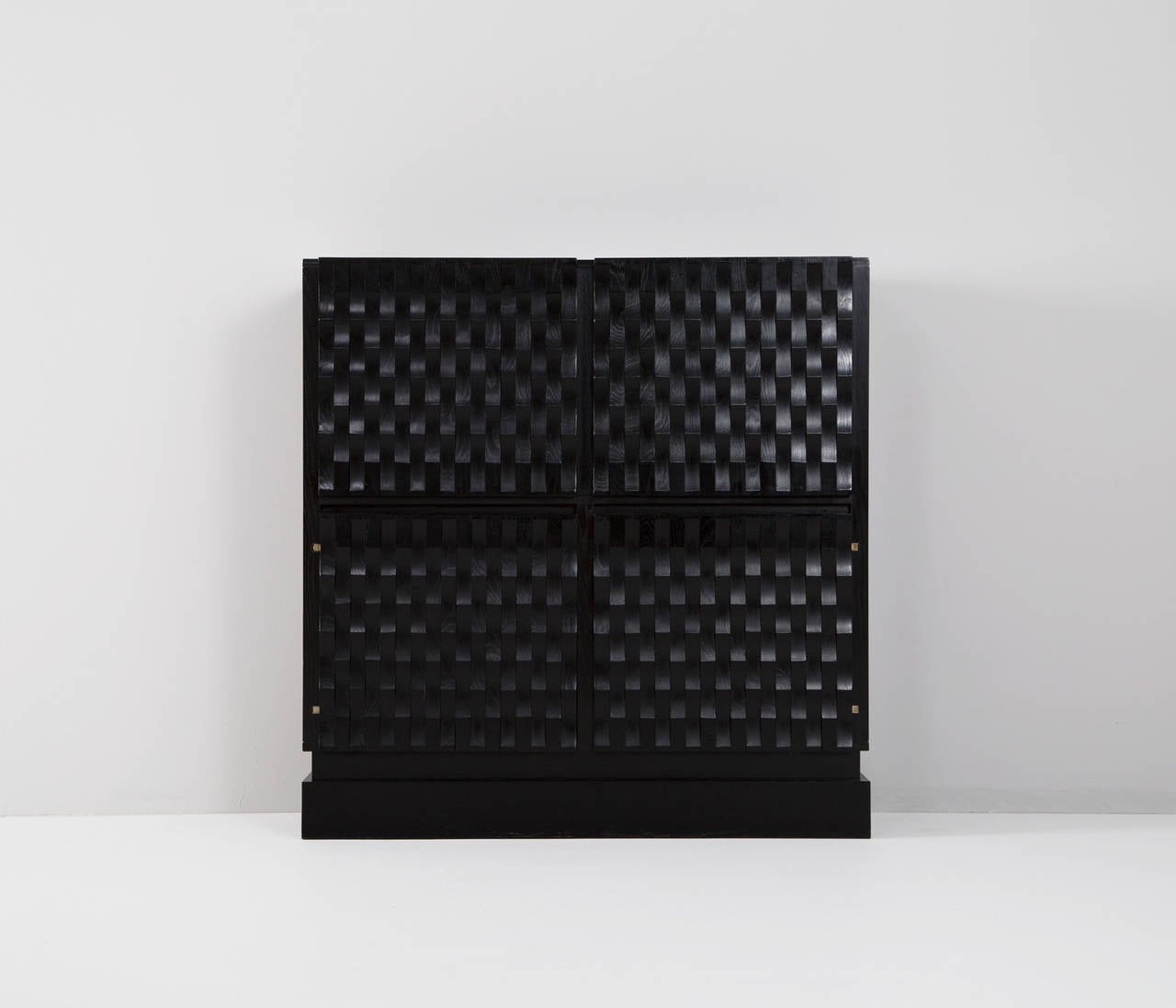 Black Ebonized Brutalist High Board in Solid Oak For Sale at 1stDibs