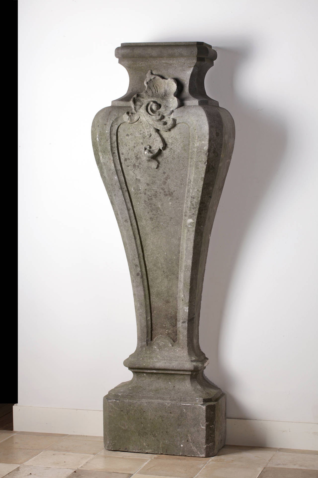 18th Century Belgian Bluestone Pedestal in Rococo Style at 1stDibs