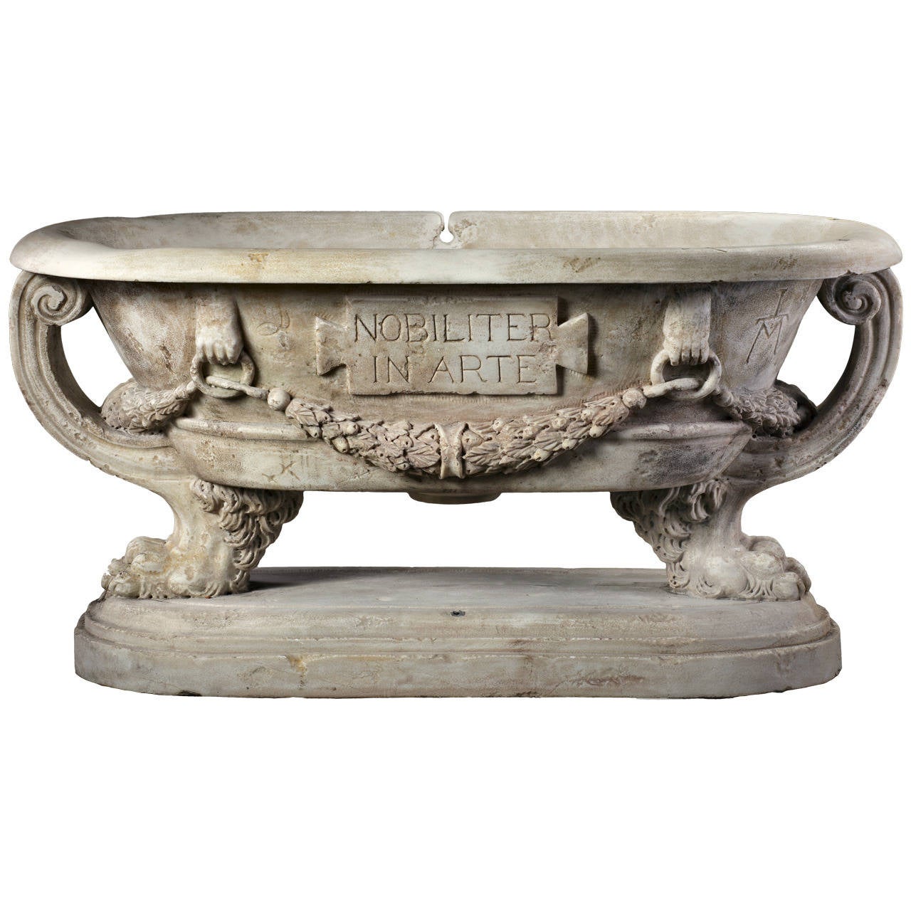 Sculpted Marble Planter in the Manner of a Roman Sarcophagus For Sale ...