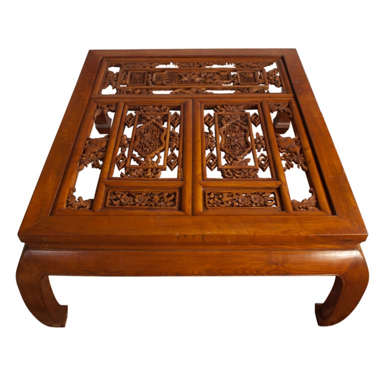 Antique Chinese Carved Coffee Table at 1stDibs
