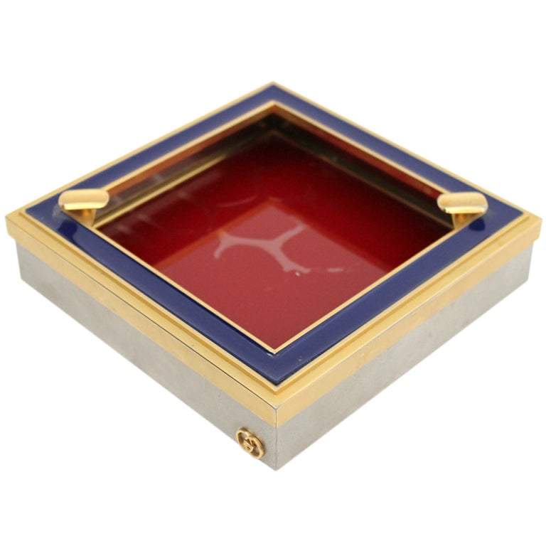 Enamel and Steel Gucci Ashtray at 1stDibs | gucci ash tray