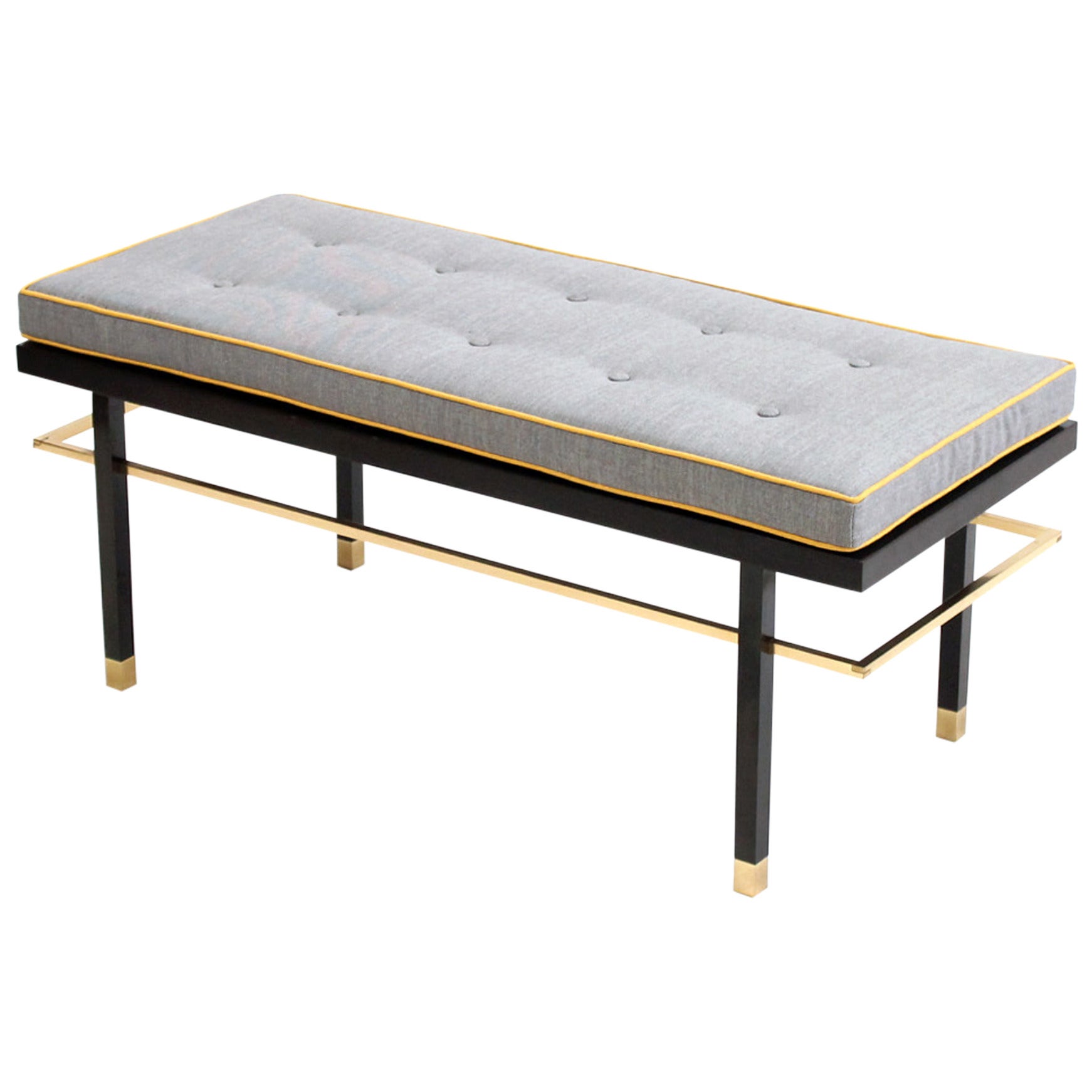 Harvey Probber Mahogany and Brass Bench at 1stDibs