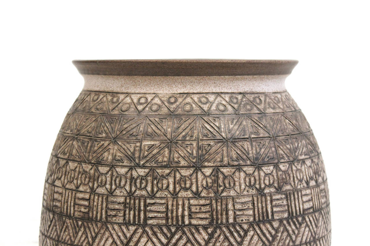 Monumental Studio Pottery Floor Vase by Broudo at 1stDibs
