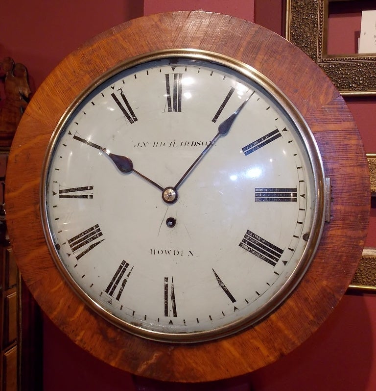 19th c. English Gallery Clock signed John Richardson, Howden at 1stDibs