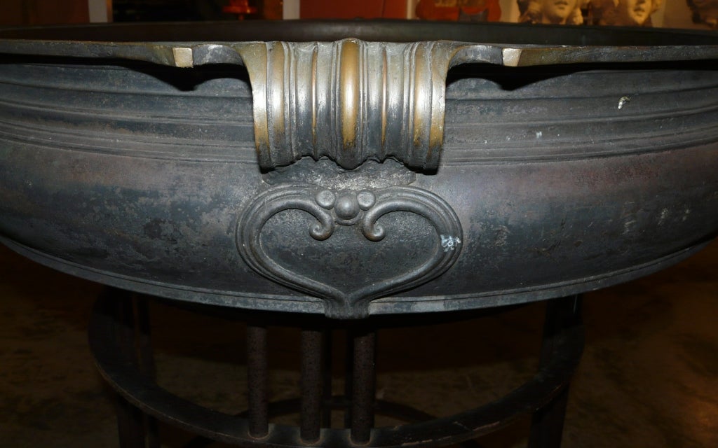 Bronze Charakku On Stand - Fantastic Jardiniere Or Centerpiece at 1stDibs